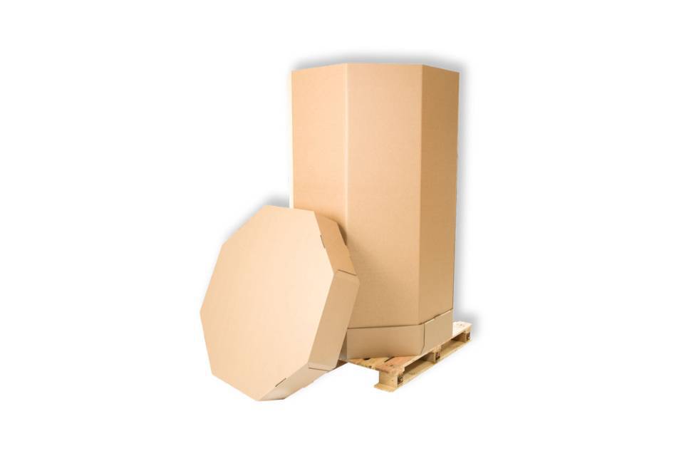 Bulk packaging (octabin) made of heavy-duty corrugated cardboard from TRICOR | TRICOR